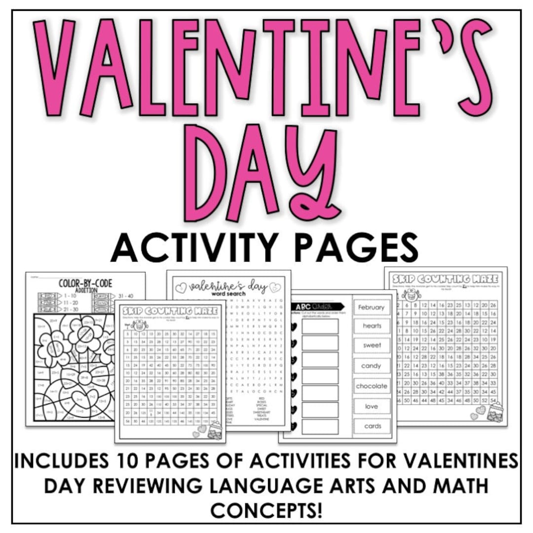 Valentine's Day Activity Packet | Printables | Math and Literacy Skills ...