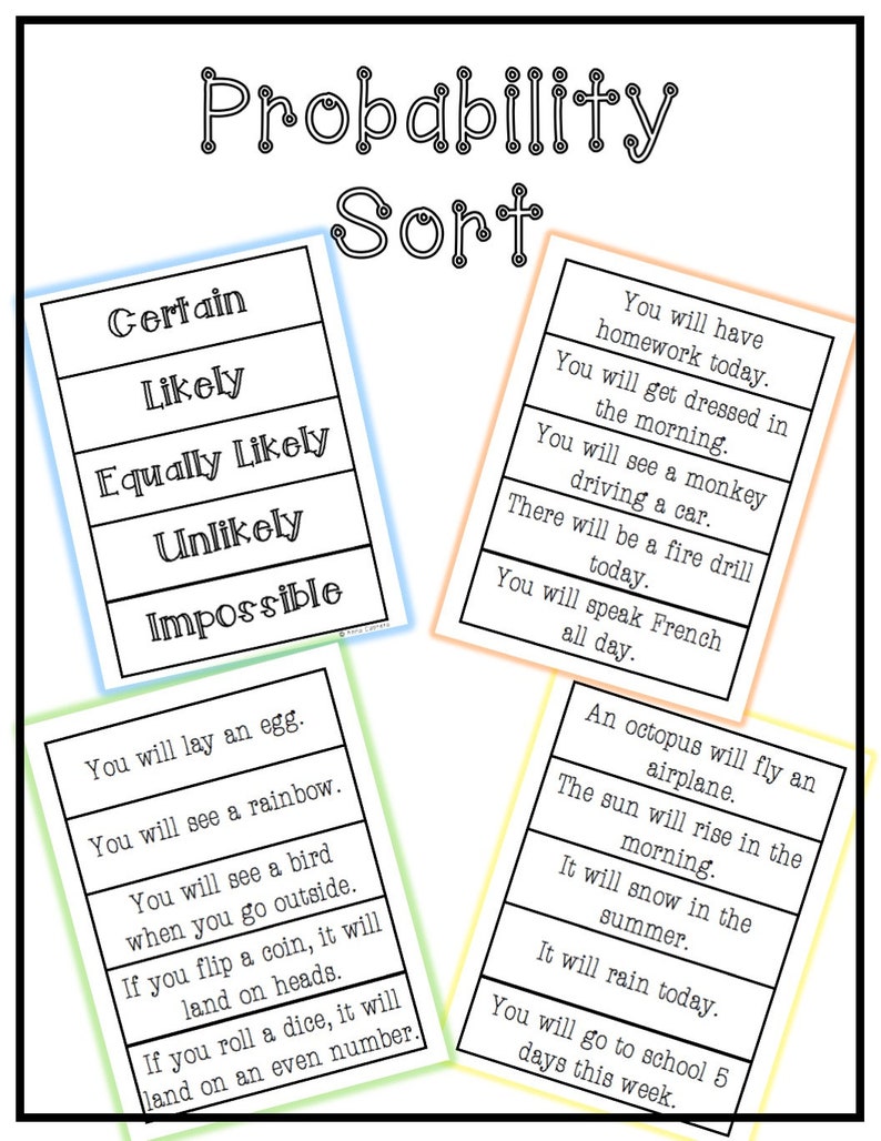 Probability Unit Activities | What Are the Chances? | VA SOL - Etsy