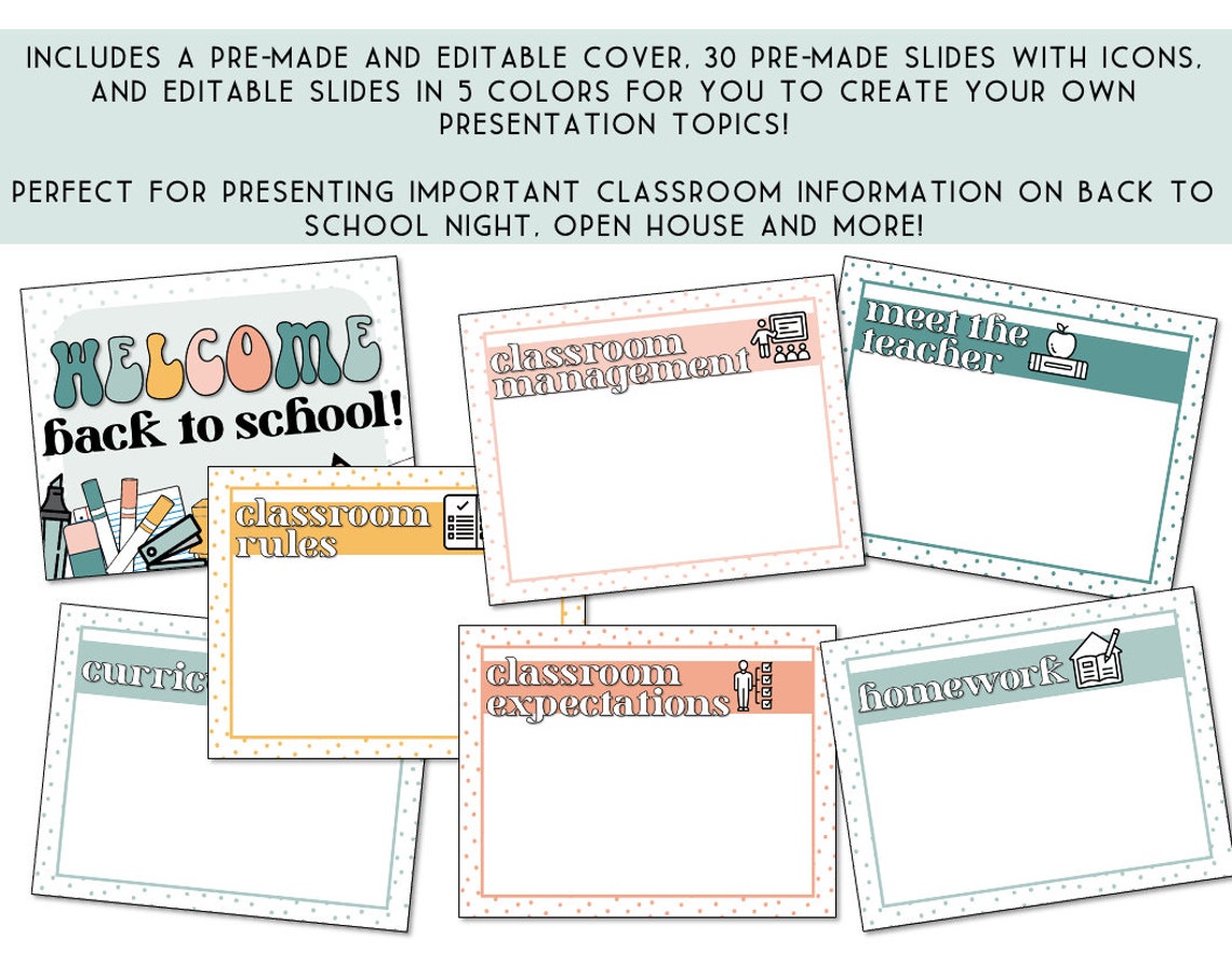 Editable Back to School Night Powerpoint Presentation | Meet the ...