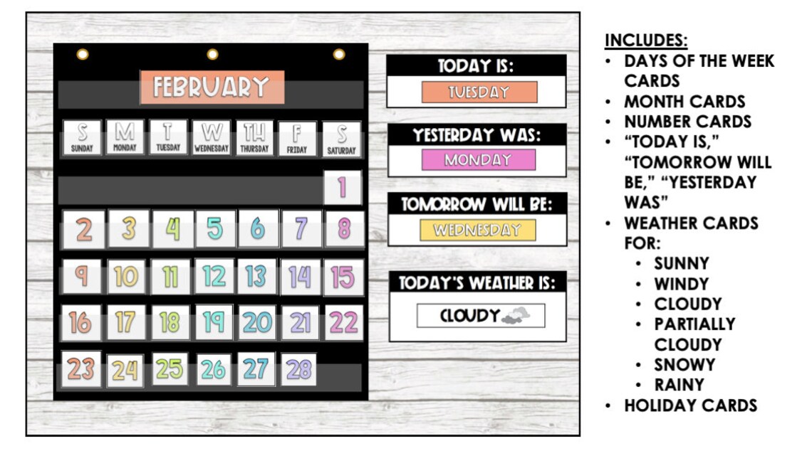 Colorful Monthly Calendar Cards - Etsy