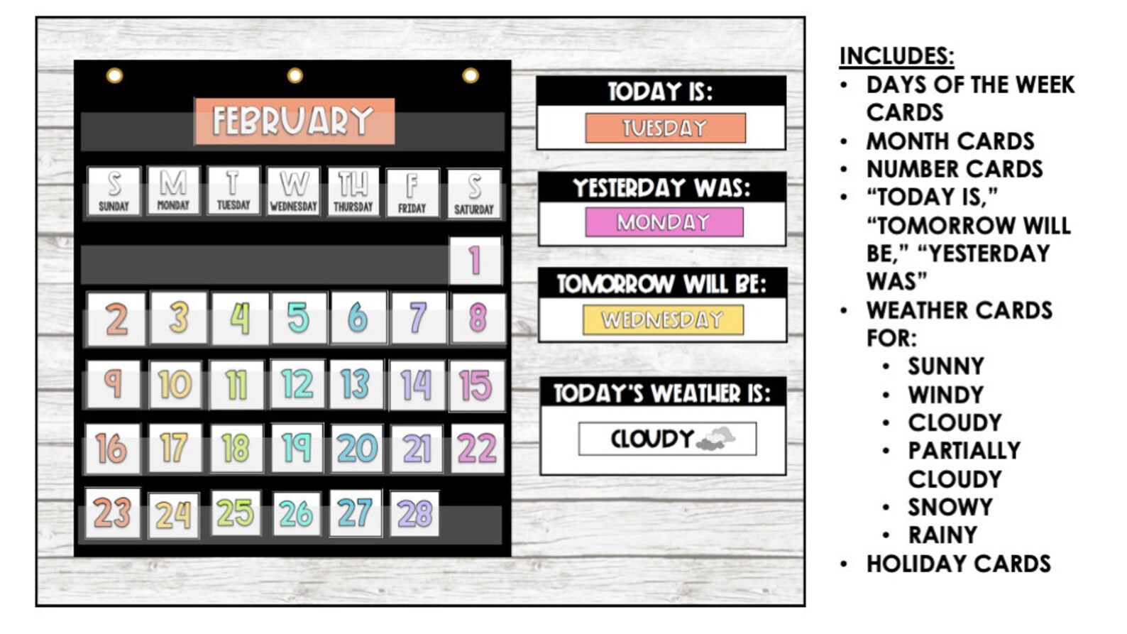 Colorful Monthly Calendar Cards - Etsy