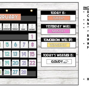 Colorful Monthly Calendar Cards - Etsy