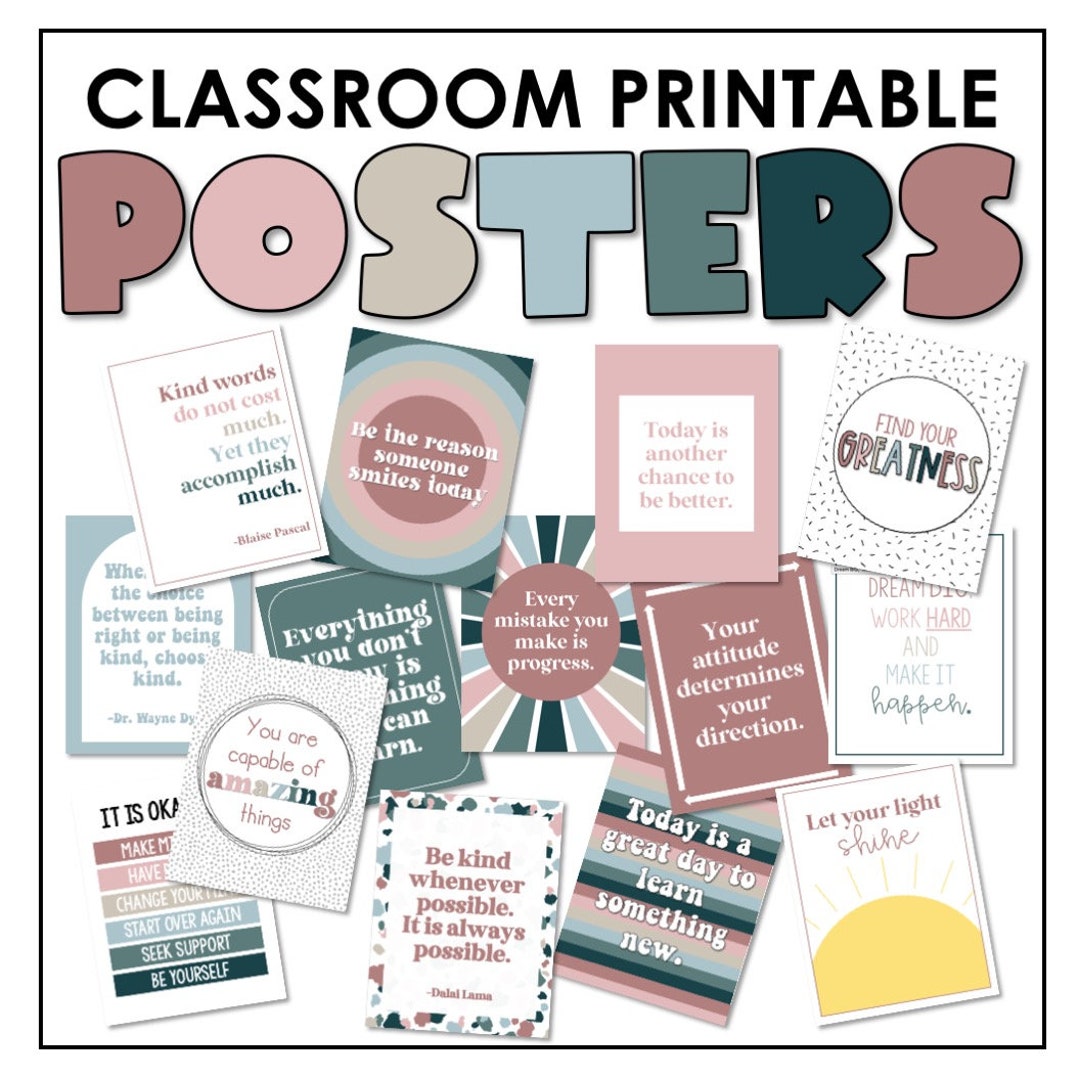 Boho Classroom Printable Posters | Boho Posters | Classroom Quotes - Etsy