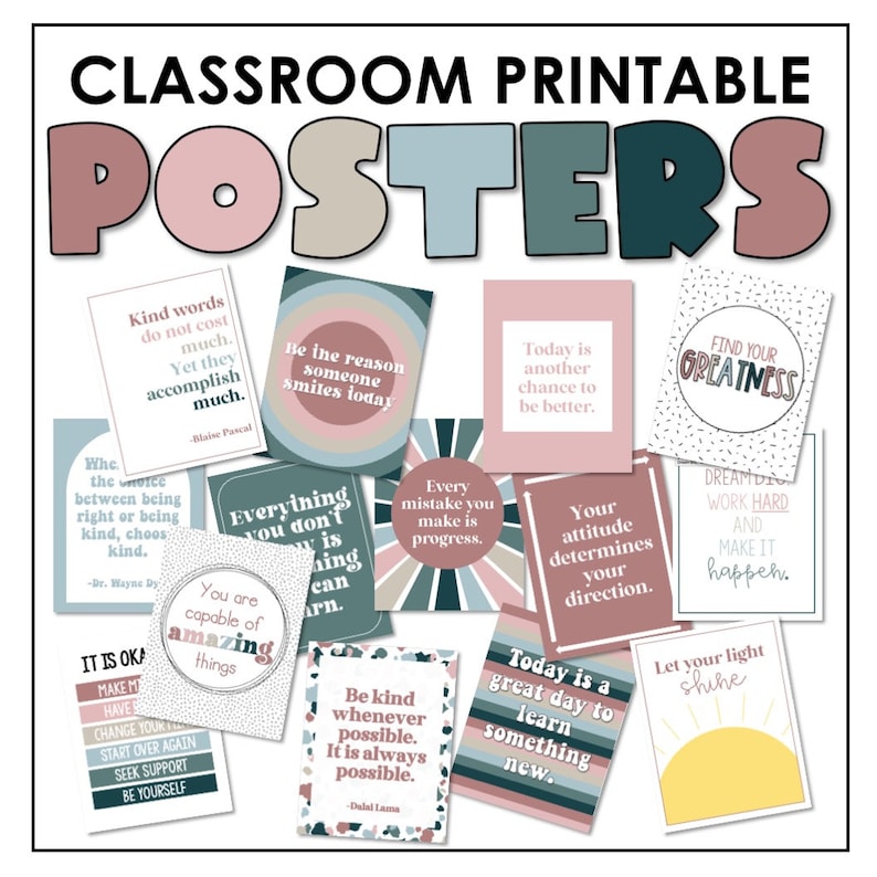 Boho Classroom Printable Posters | Boho Posters | Classroom Quotes - Etsy