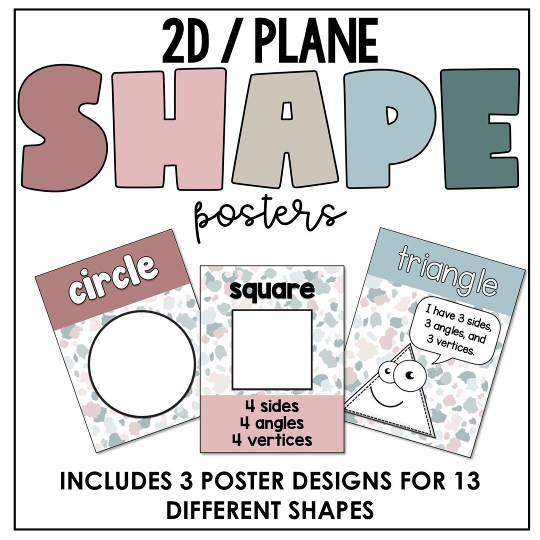 Boho 2D / Plane Shape Posters | Shape Attributes - Etsy