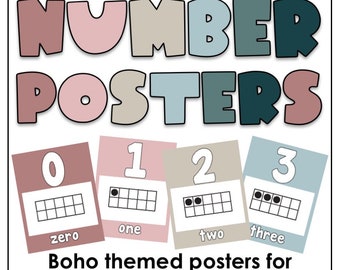 BOHO Number Posters 0-20 - Etsy