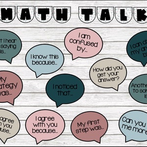 Boho Math Talk Posters | Sentence Stems | Number Talks - Etsy