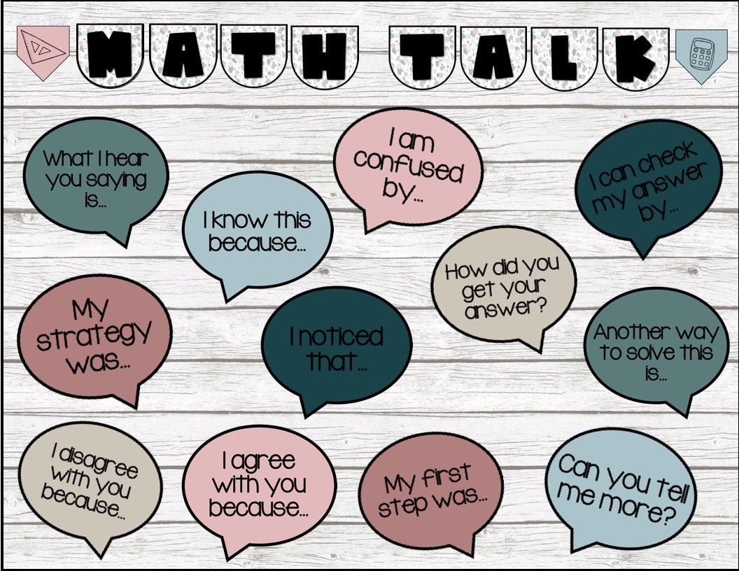 Boho Math Talk Posters | Sentence Stems | Number Talks - Etsy
