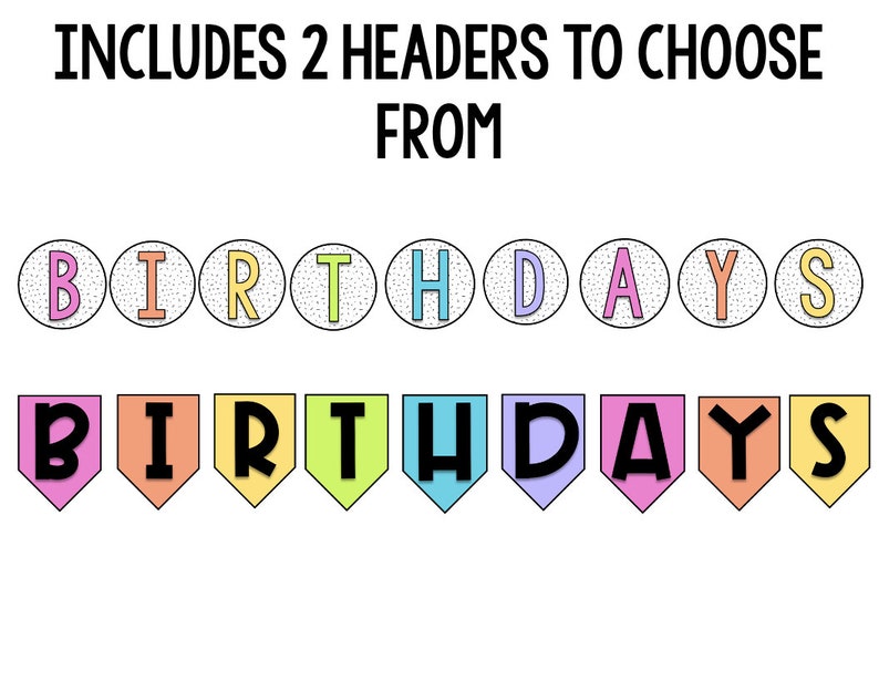 Editable Colorful Birthday Bulletin Board Display - Etsy