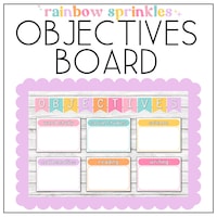Editable Bright Pastel Classroom Objective Board | Posters and Headers ...