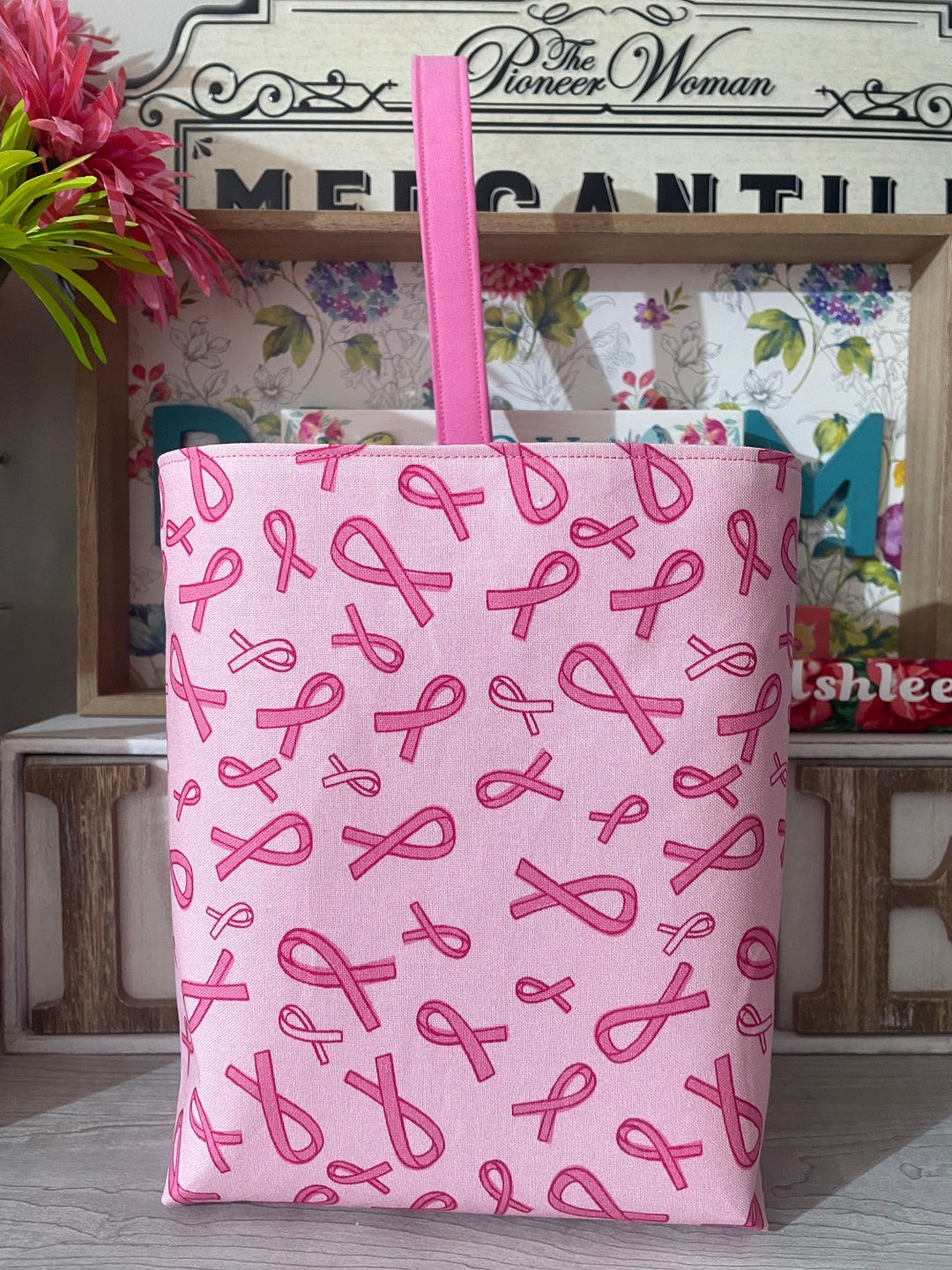 Car Trash Can Breast Cancer Ribbon - Etsy