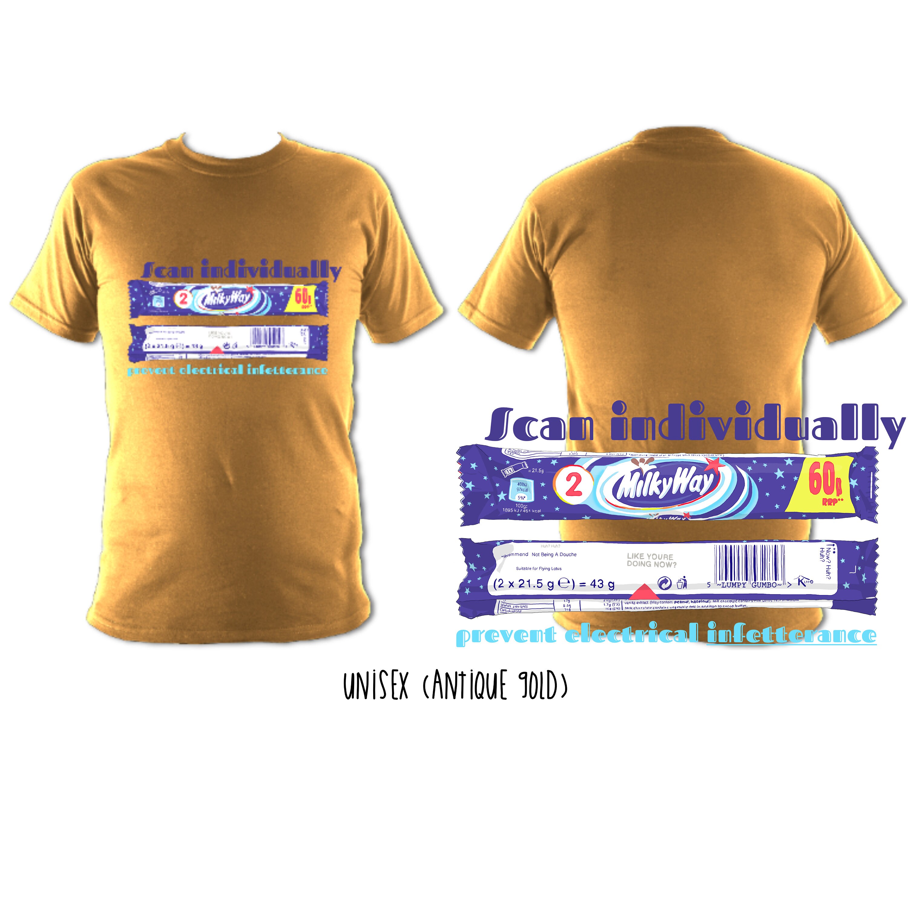 Milky Way Copypasta T-shirt: electrical Infetterence Yellow/gold - Etsy