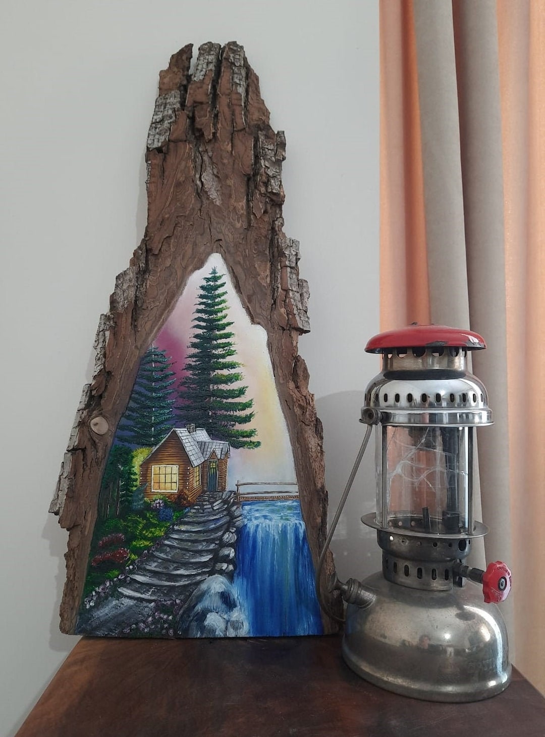 Oil Painting, Painting on Wood, Painting on Log, Walnut Tree Oil ...