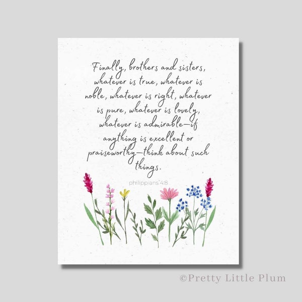 Philippians 4 8 - Etsy