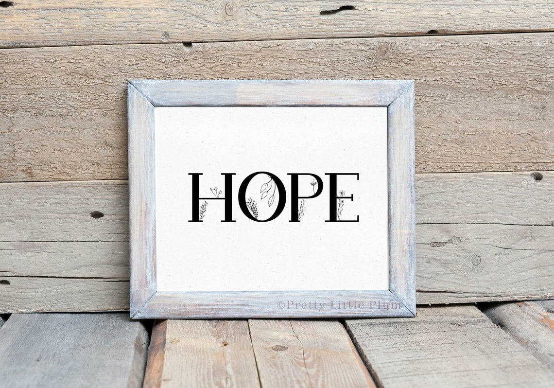 HOPE Printable Wall Art Hope Prints Wall Decor Feminine | Etsy