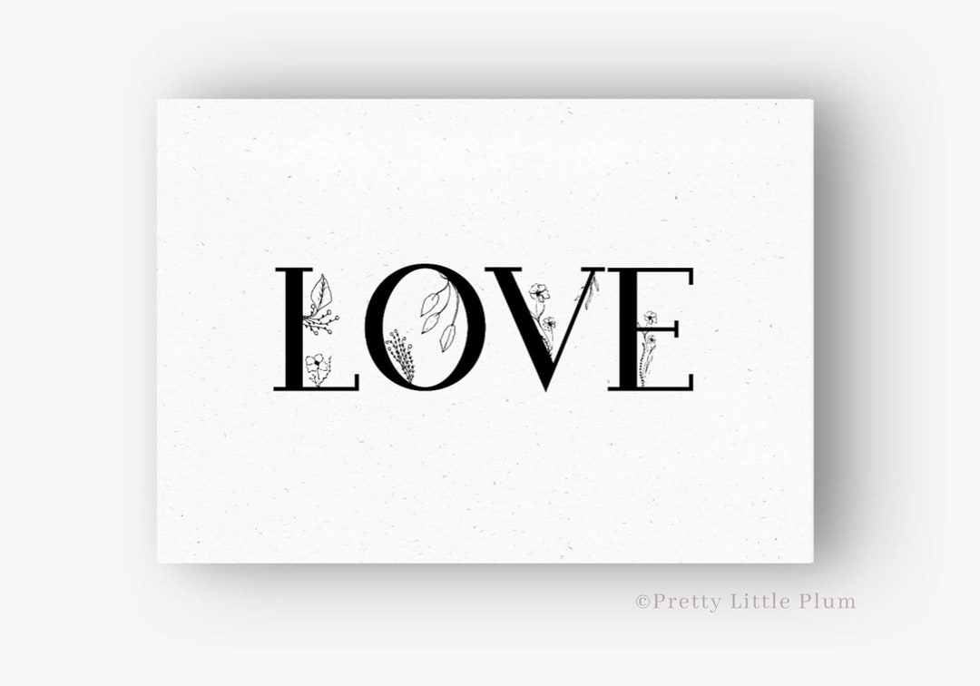 Love Floral Sign Print, Corinthians Verse, Printable Wall Art (digital ...