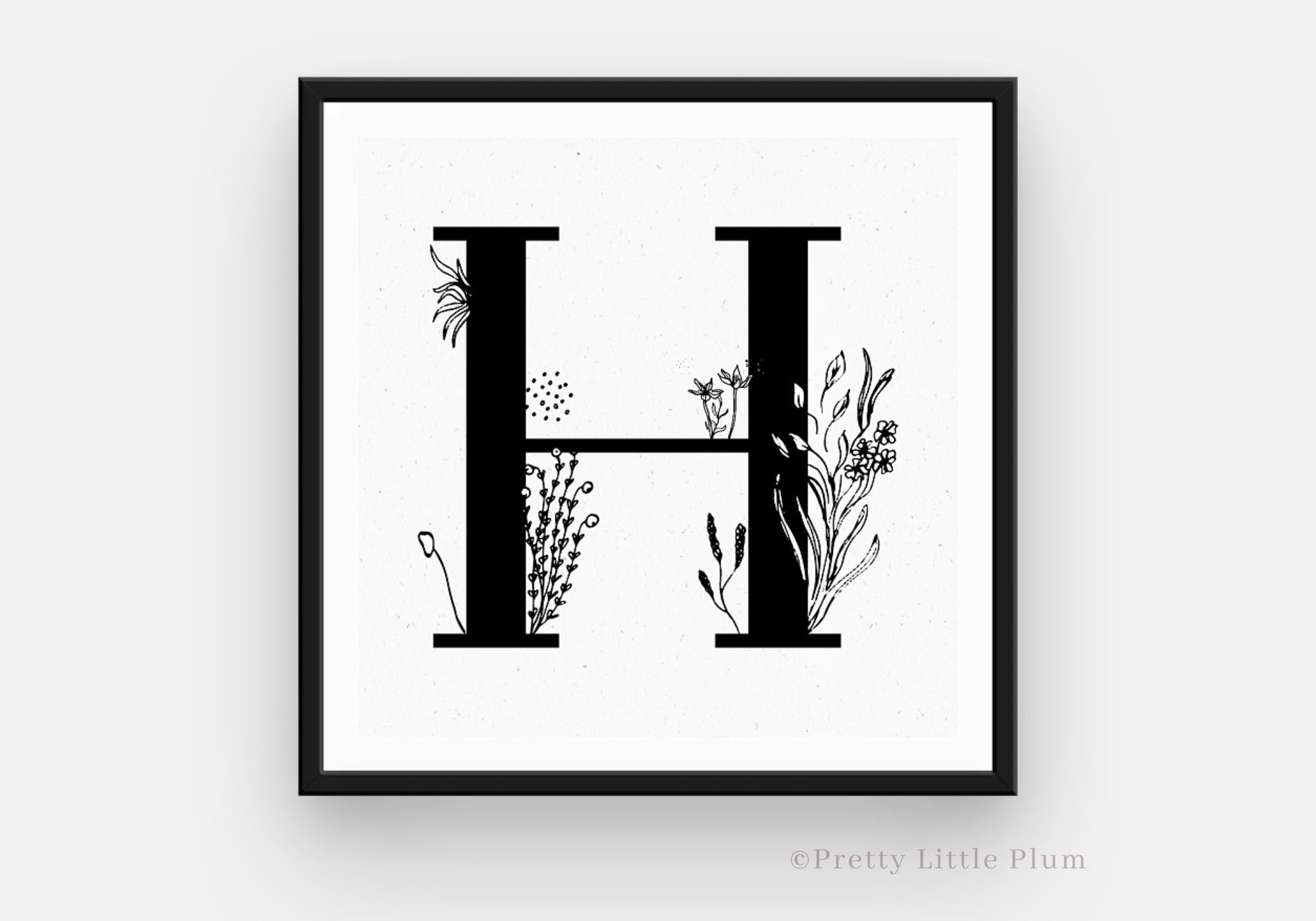 Name Initial H Printable, Letter H Sign, Letter Wall Decor, Digital ...