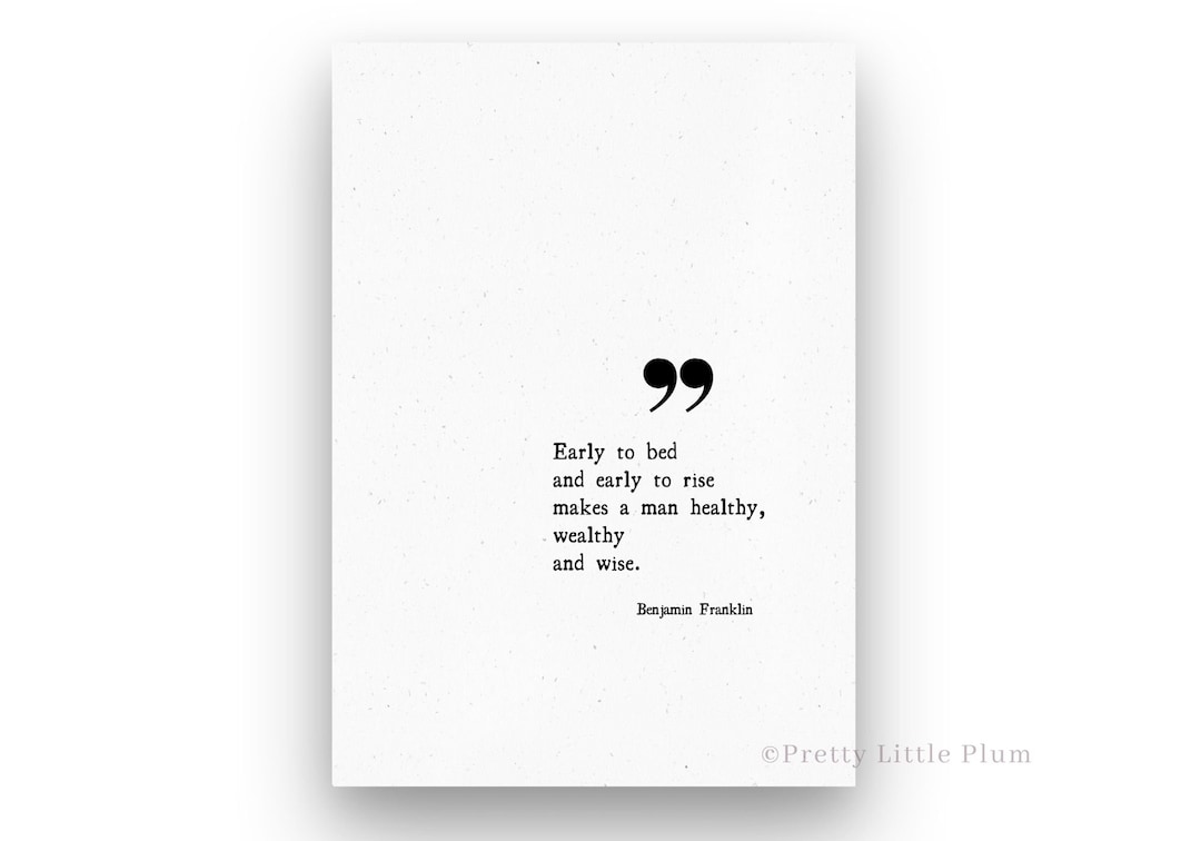 Benjamin Franklin Quote Art Print, Inspirational Wall Decor (digital ...