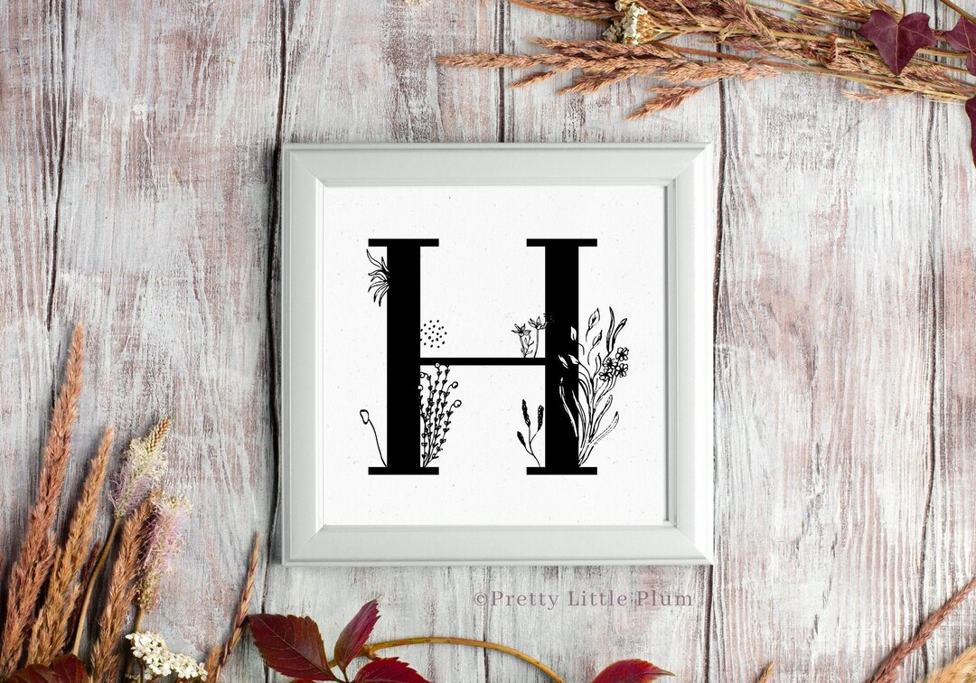 Name Initial H Printable, Letter H Sign, Letter Wall Decor, Digital ...