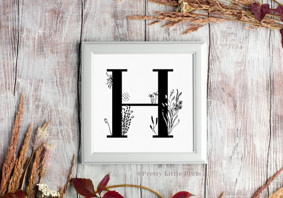 Name Initial H Printable Letter H Sign Letter Wall Decor - Etsy