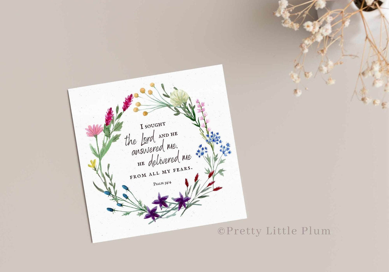 Psalm 34:4 Printable Bible Verse, I Sought the Lord and He Delivered Me ...