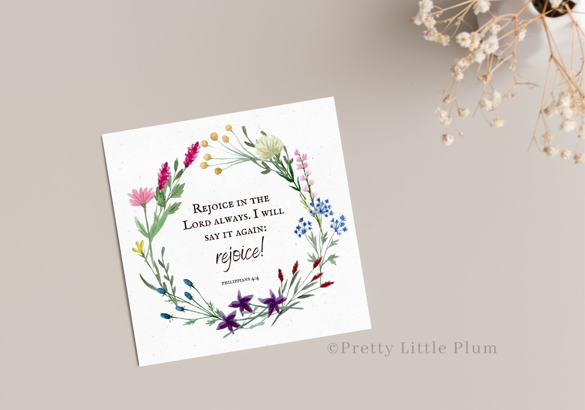 Philippians 4:4 Printable Bible Verse, Rejoice in the Lord Always ...