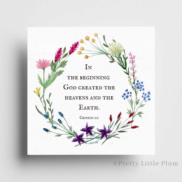 In the Beginning God Created the Heavens and the Earth - Etsy