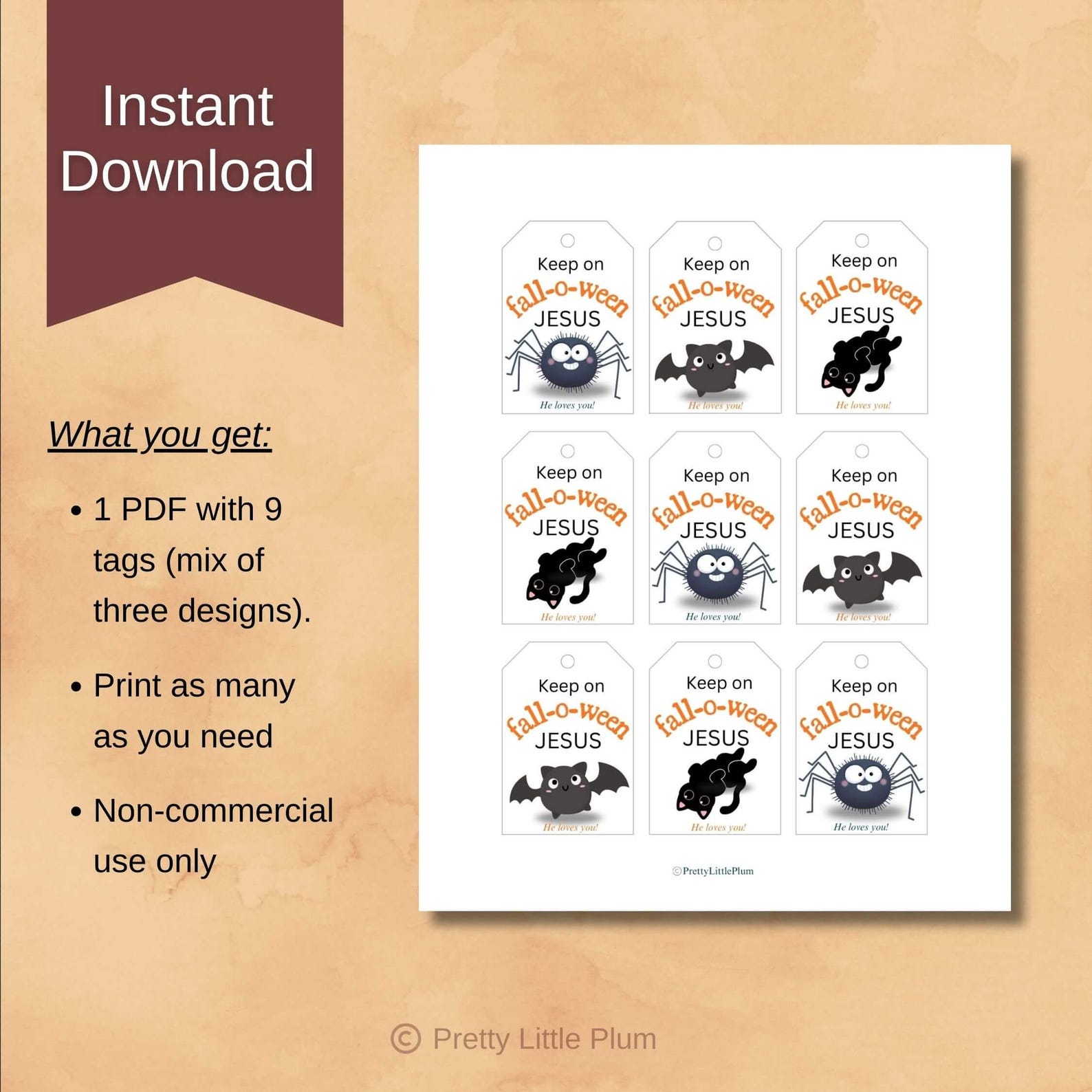 Christian Halloween Treat Tags Printable, Falloween Jesus Gift ...