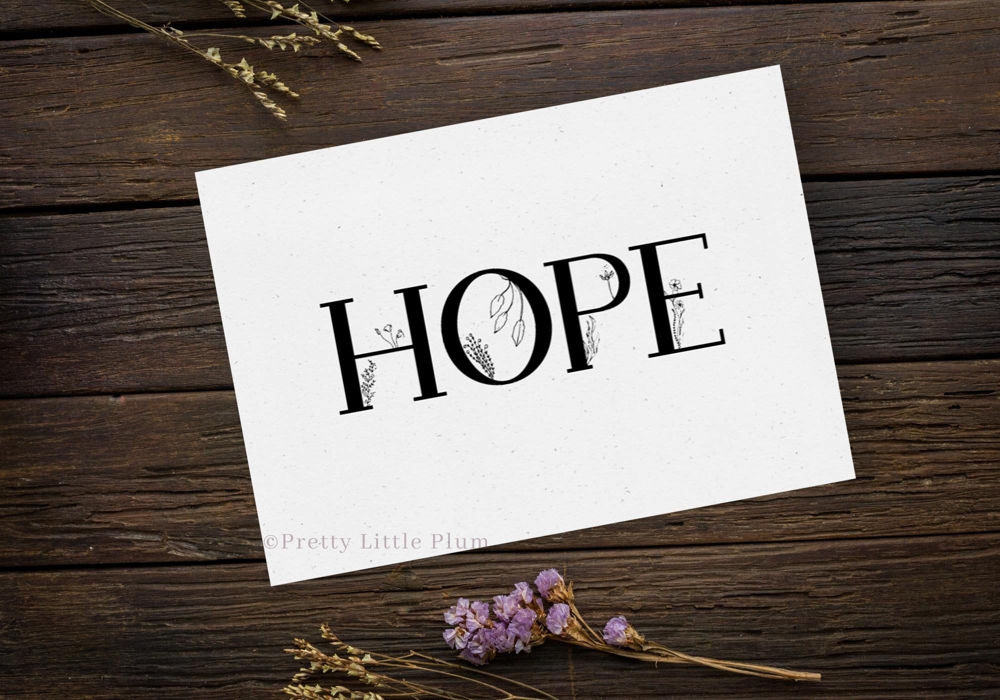 HOPE Printable Wall Art, Hope Prints Wall Decor, Feminine Digital ...