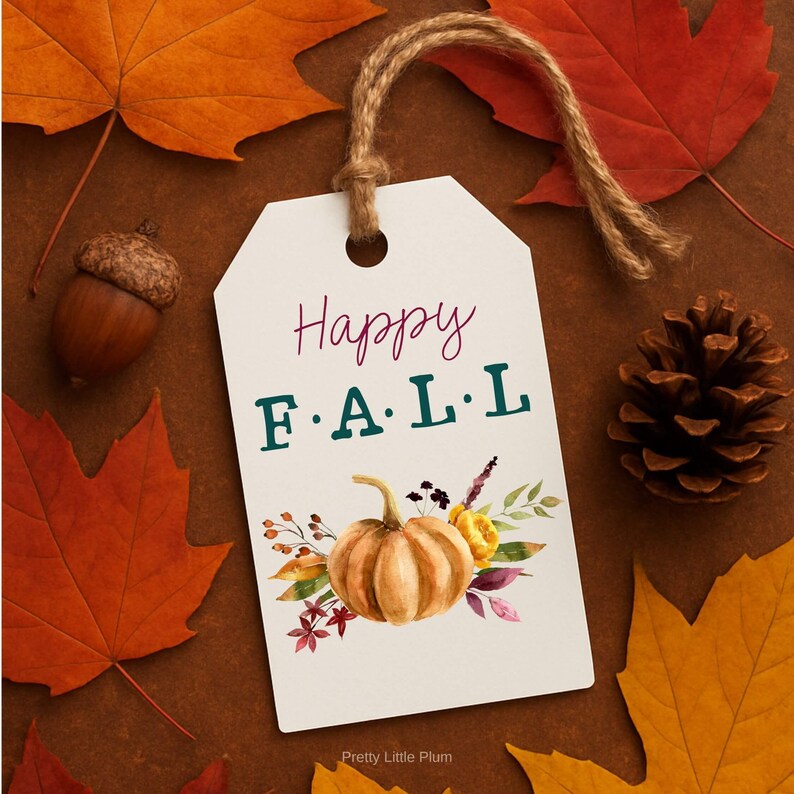 Fall Host Gift Tag Printable, Pumpkins Autumn Thank You Notes (digital ...