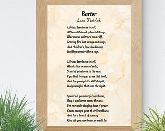 Barter by Sara Teasdale - Etsy
