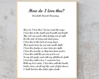 How Do I Love Thee Poem - Etsy