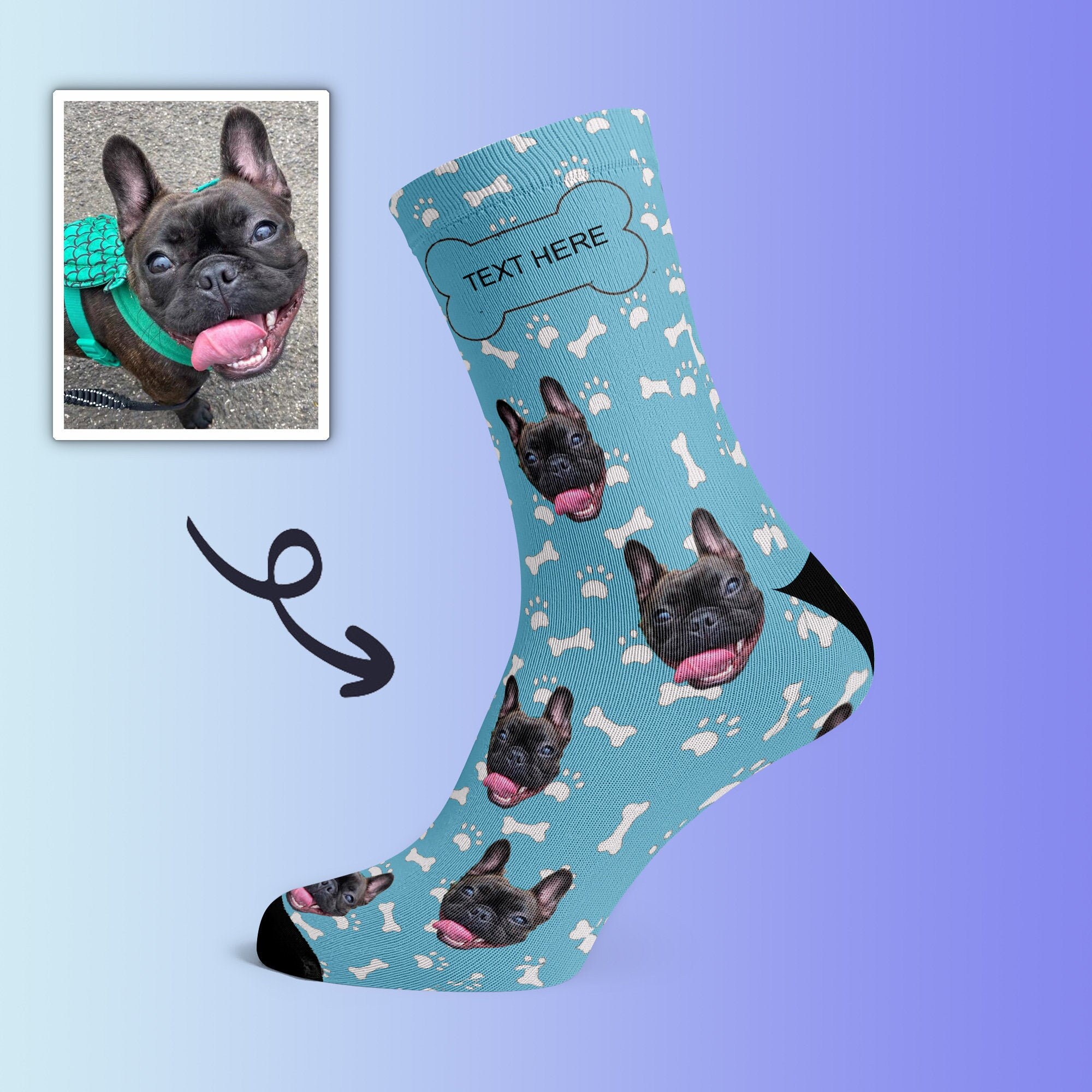 Custom Dog Socks Pet Photo Socks Customized Cute Dog Face | Etsy
