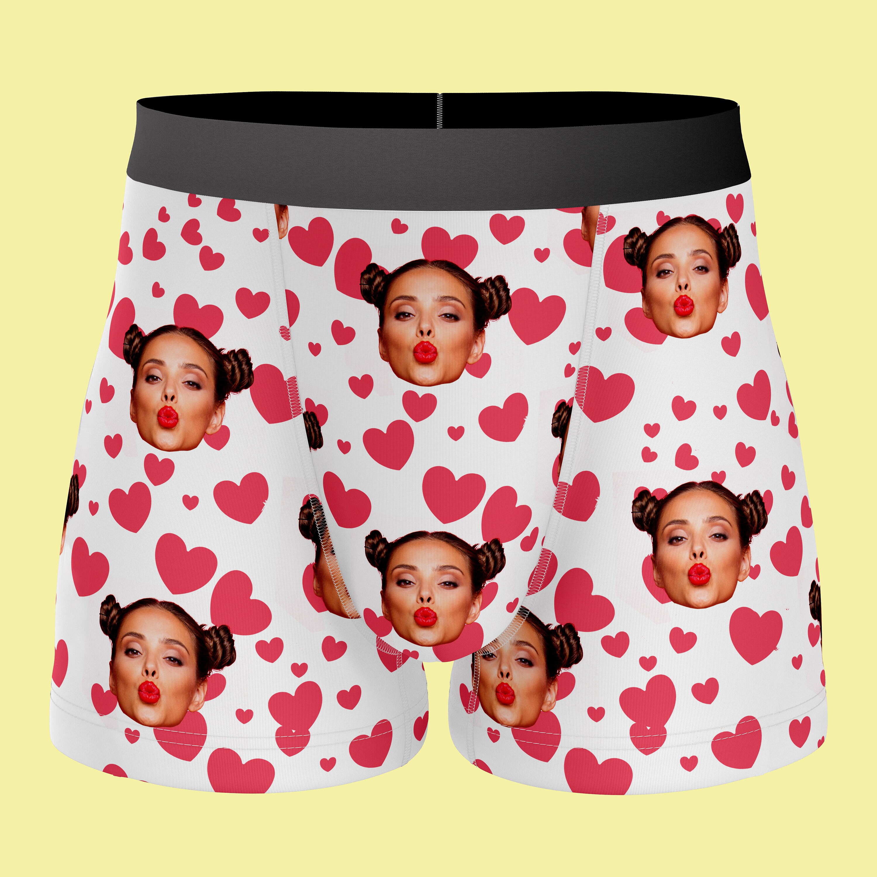 Custom Heart Boxer Briefs Personalized Photo Underwear | Etsy