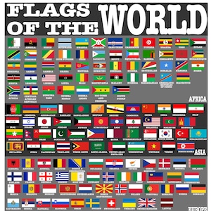 Flags of the World Poster - Multicolours - Etsy