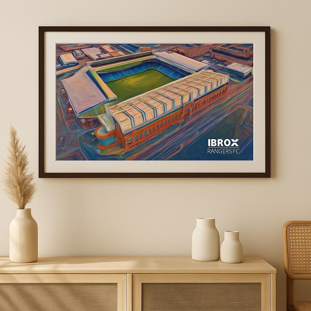 Ibrox Stadium Poster, Rangers Stadium Print, Soccer Fans, Scottish Team ...