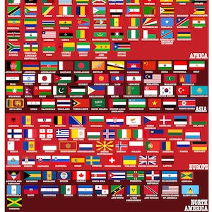 Flags of the World Poster - Multicolours - Etsy