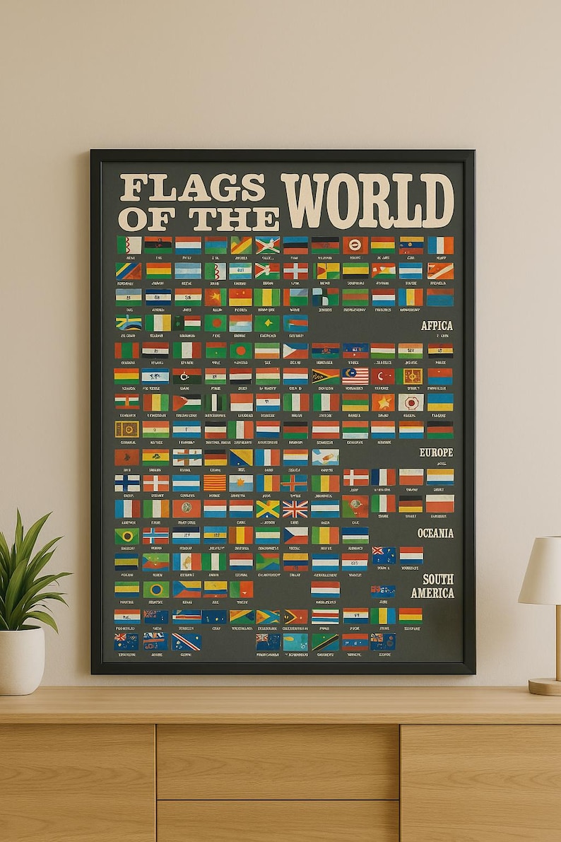 Flags of the World Poster - Multicolours - Etsy