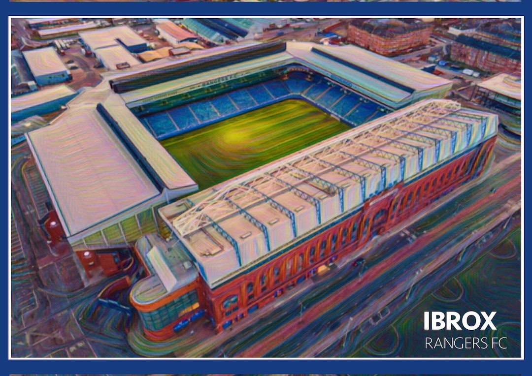 Ibrox Stadium Poster, Rangers Stadium Print, Soccer Fans, Scottish Team ...