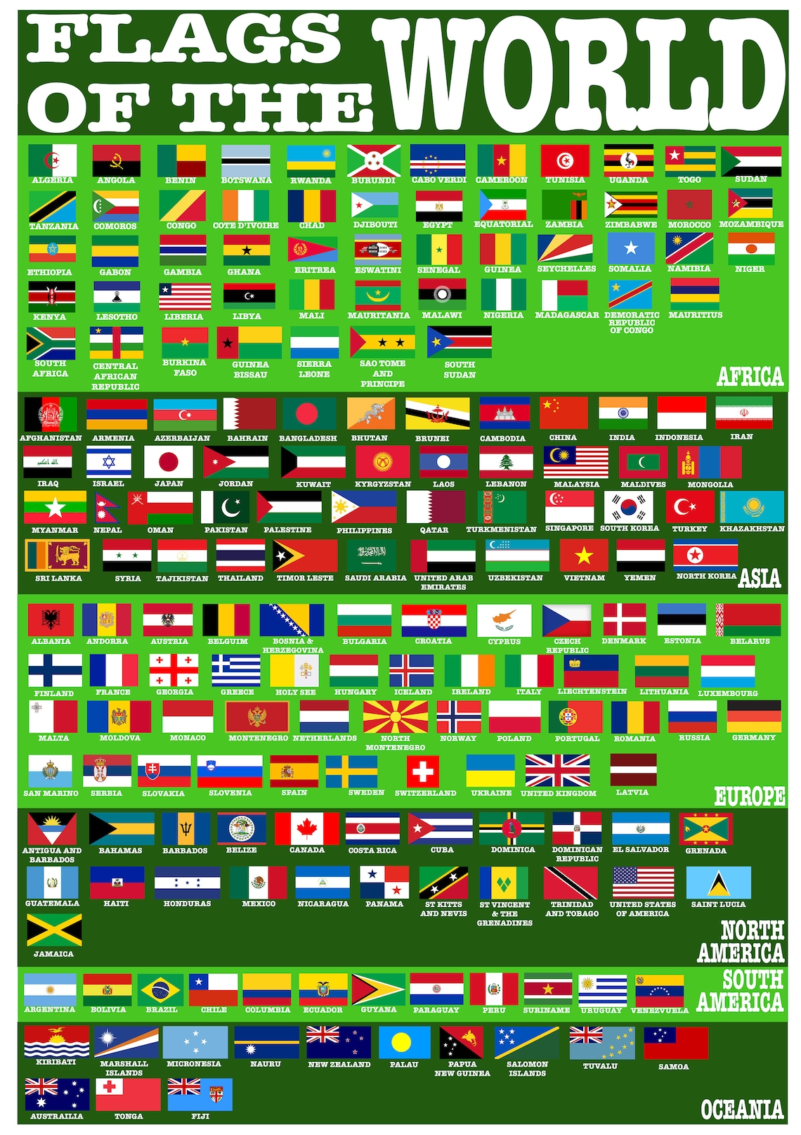 Flags of the World Poster - Multicolours - Etsy