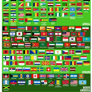 Flags of the World Poster - Multicolours - Etsy