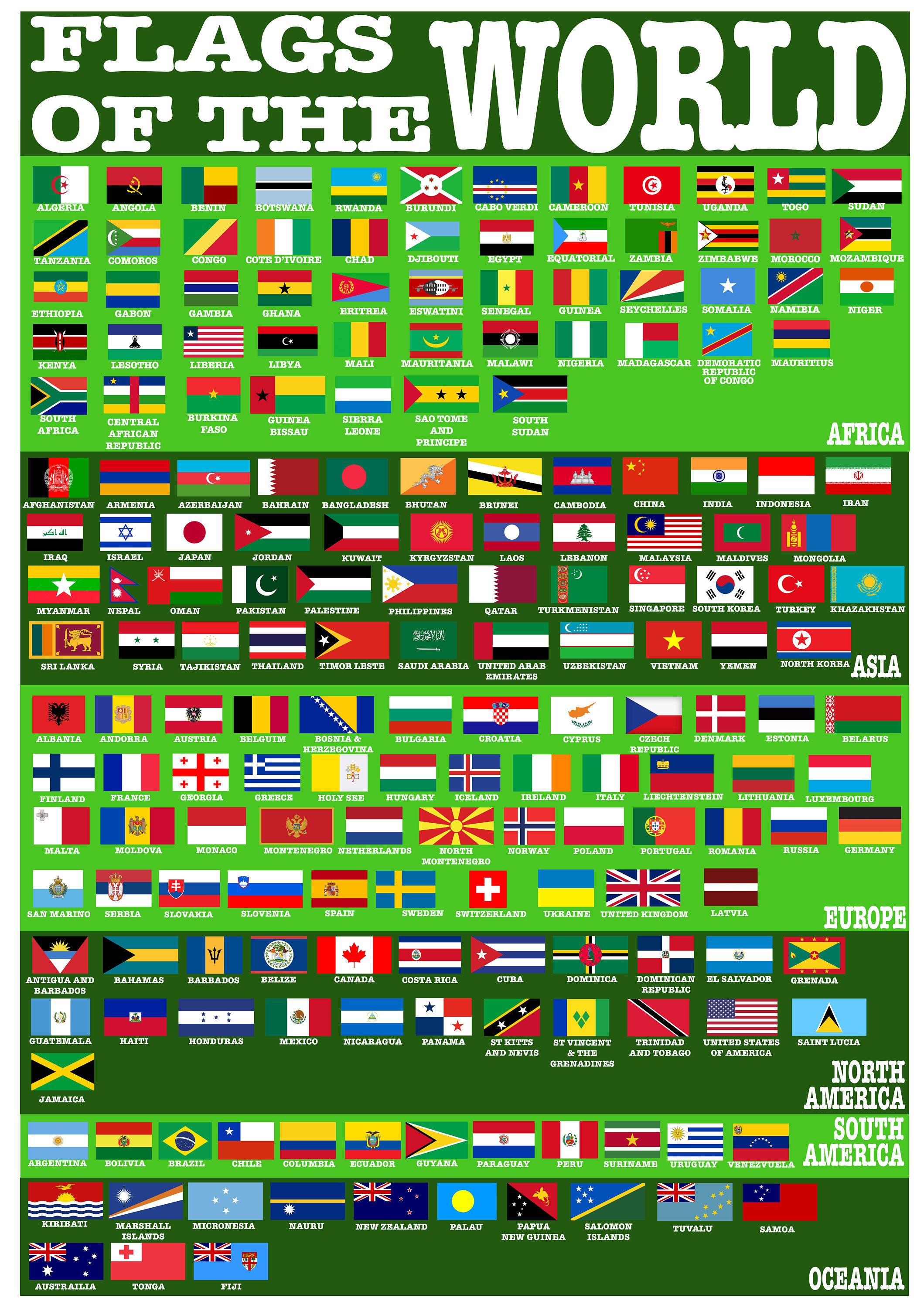Flags of the World Poster - Multicolours - Etsy