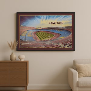 Nou Camp Stadium Poster, Barcelona Stadium Print, Soccer Fans, La Liga ...