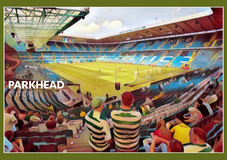 Parkhead Stadium Poster, Celtic Stadium Print, Soccer Fans, Scotland ...