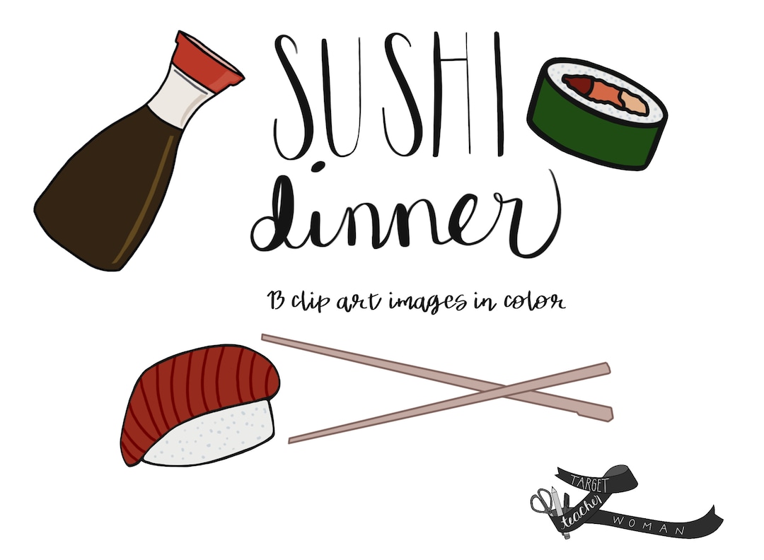 Sushi Dinner Clipart, Sushi, Chopsticks, Soy Sauce, Transparent ...