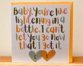 Song Lyric Card | Etsy