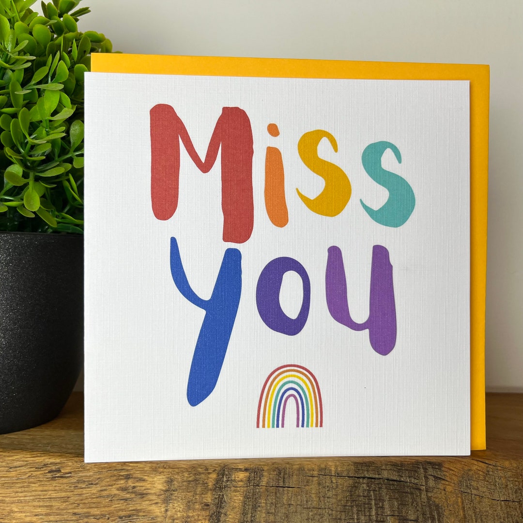 Miss You Rainbow Card / Miss You / Thinking of You / Just to - Etsy