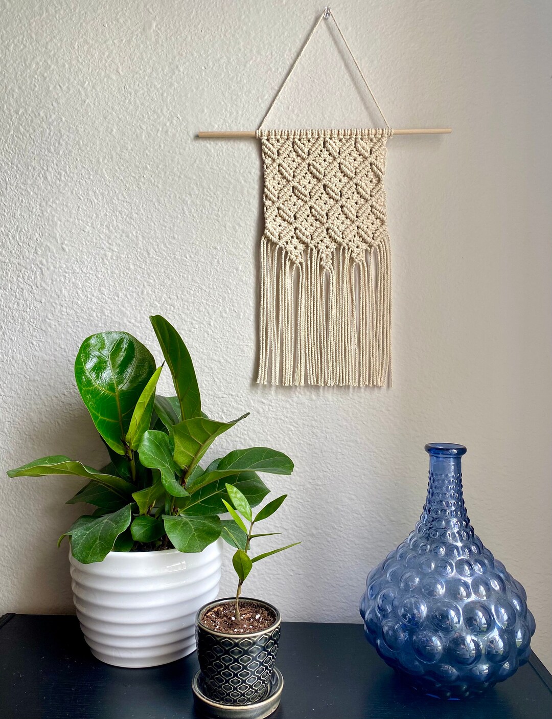 Small Quilted Geometric Macrame Wall Hanging - Etsy