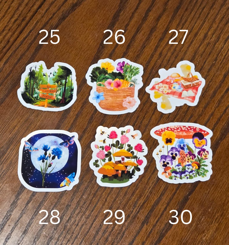 Cottagecore Sticker Pack | 30 Glossy Cottage Garden Stickers for ...