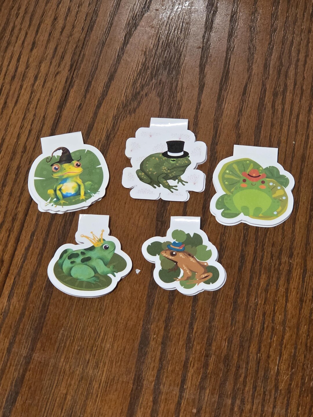 Frog Magnetic Bookmarks – 5 Cute Frog Designs – 3x3 Laminated Magnets ...
